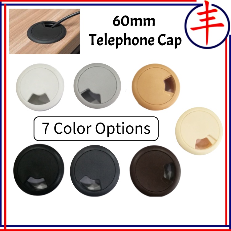 FY 60MM Hole Plastic Cover Wire Cable End Cap For Computer Desk Table ...