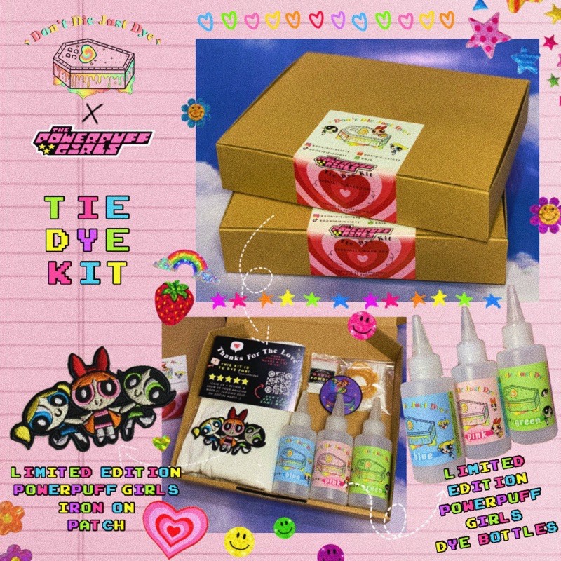 Powerpuff GIRLS tie dye KIT Tiedye Die Just dye kaos tie dye premium ...