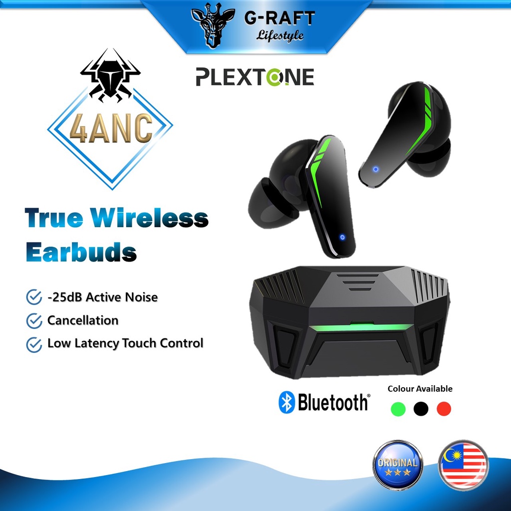 PLEXTONE Active Noise Cancelling Wireless Gaming Headset, ANC in-Ear ...