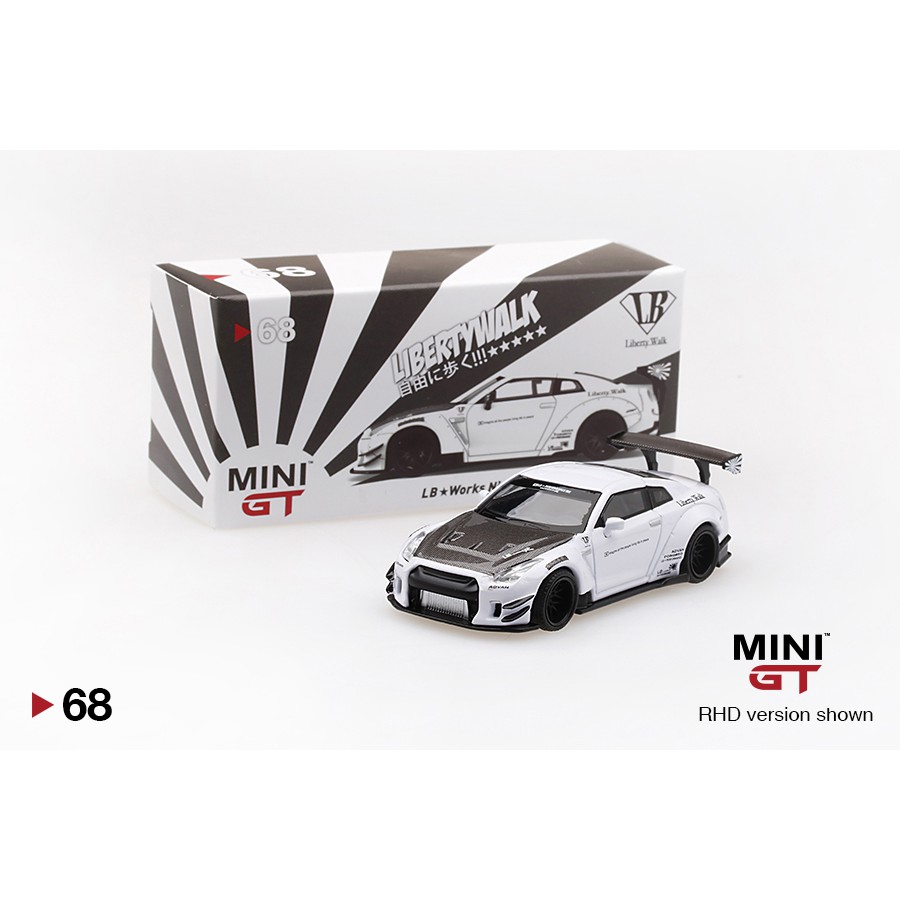 MINI GT 1/64 #68 LB WORKS NISSAN GT-R R35 TYPE 2 REAR WING VERS 3 WHITE ...