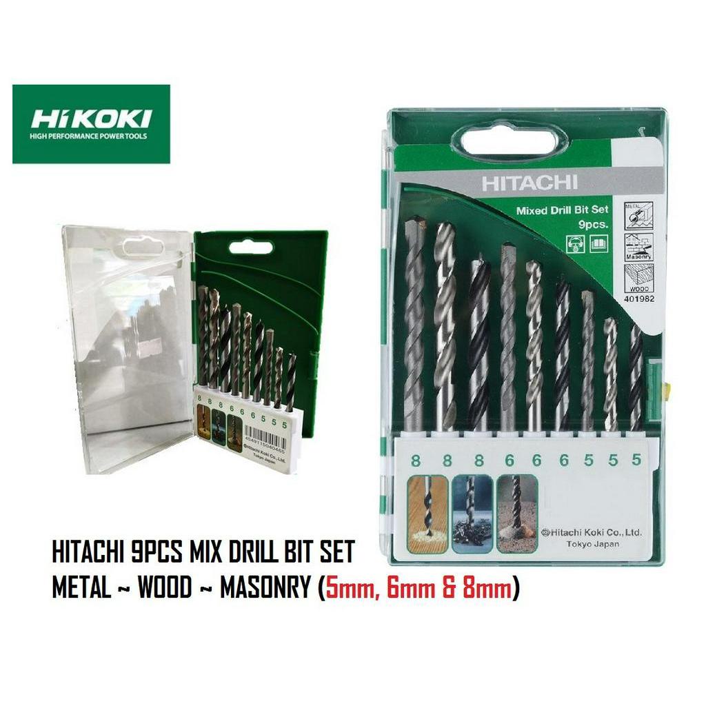Hitachi 9pcs (5/6/8mm) Mixed Drill Bit Set | Shopee Malaysia