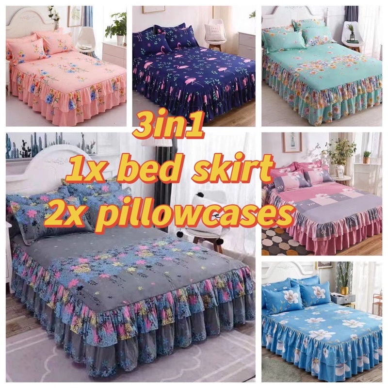 Klasik Berkualiti Tinggi 3IN1 KING QUEEN Set Cadar Ropol Set Cadar ...