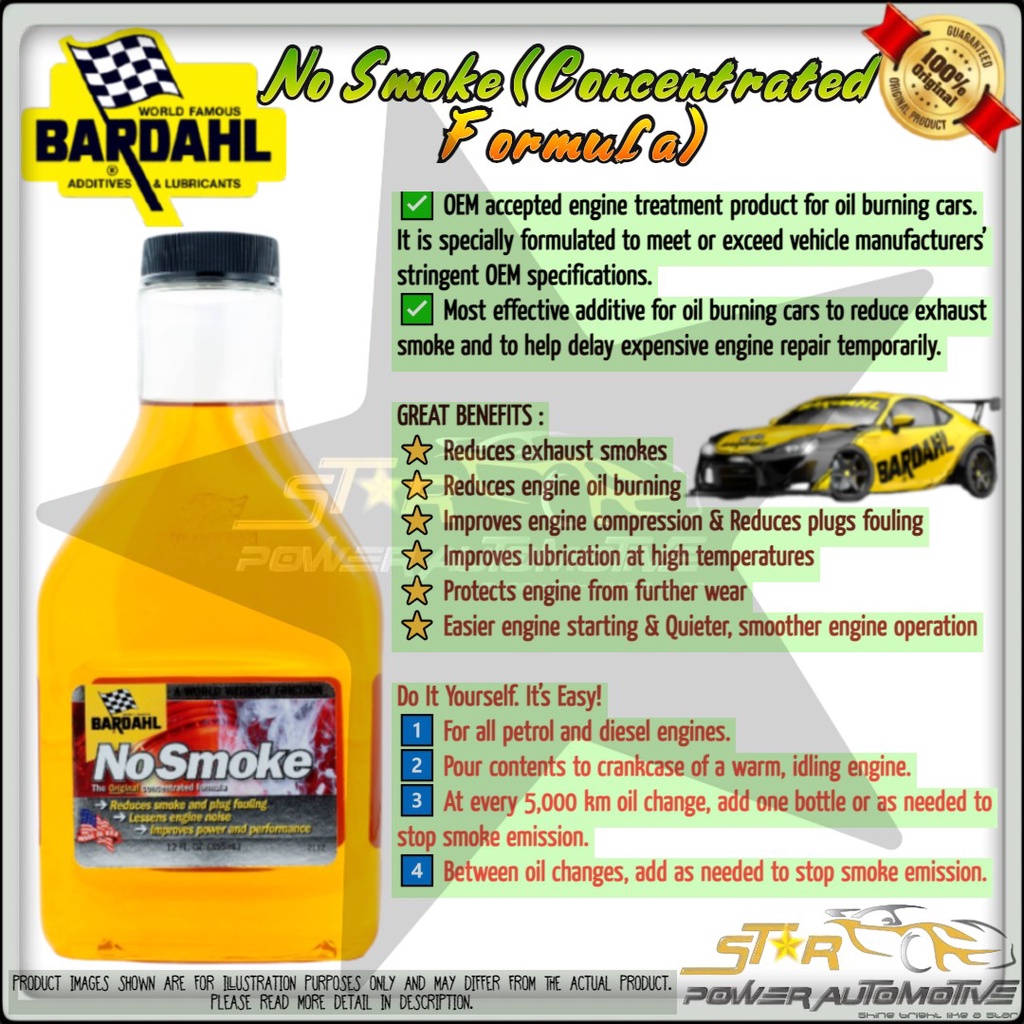 BARDAHL No Smoke Concentrated Formula 12oz 355ML | Shopee Malaysia