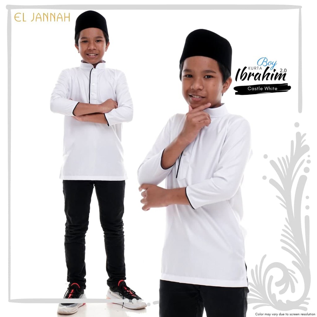 Kurta BOY IBRAHIM 2.0 Castle White Kurta Putih Kurta Lengan 3 Suku ...