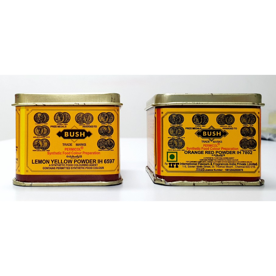 Bush Food Colour Preparation Powder Orange Red / Lemon Yellow 100 gm ...