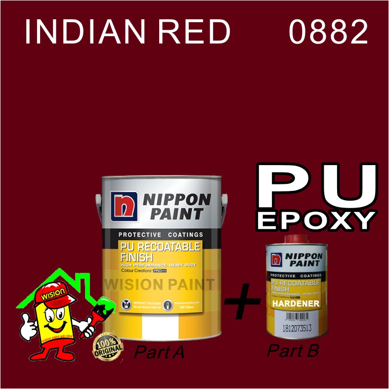 INDIAN RED 0882 ( 5L ) PU RECOATABLE FINISH - EPOXY PAINT / HIGH ...