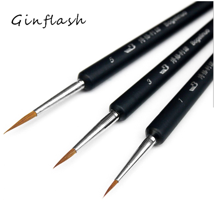 Ginflash 3pcs Watercolor Oil Drawing lines Paint Brush Nail Art ...