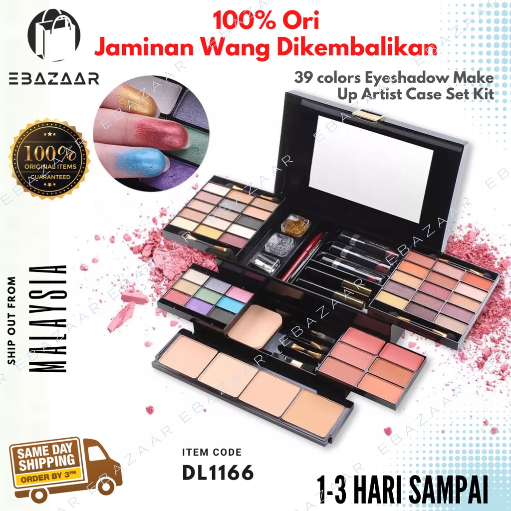 EBAZAAR-KL MISS ROSE Profesional 39 Warna Set Makeup Artis Pembayang Mata Serbuk Pipi Gincu ...
