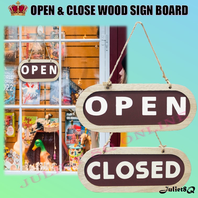 Open / Close Wood Sign Board Coffee Shop Sign Board | Shopee Malaysia