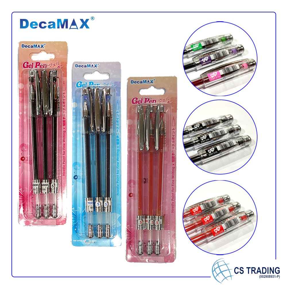 3 pcs x Decamax Gel Colour Pen 0.5 | Shopee Malaysia