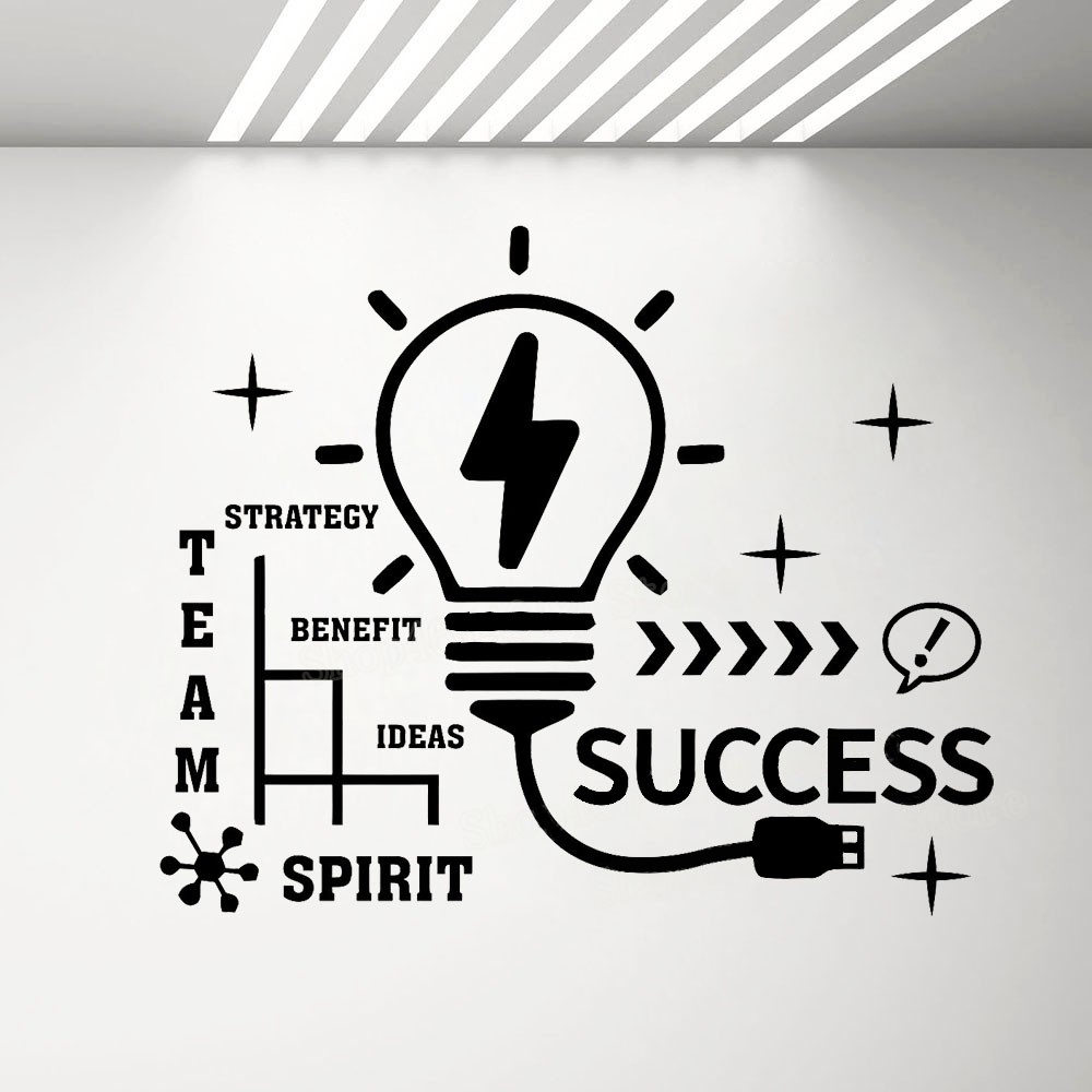 Motivation Wall Sticker Inspiration Quotes Vinyl Decal Teamwork Office ...