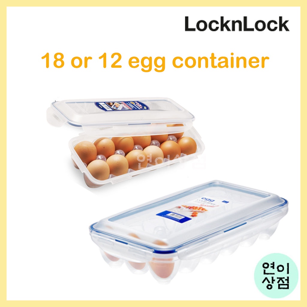 locknlock egg container 18 or 12 egg storage container egg dispenser ...