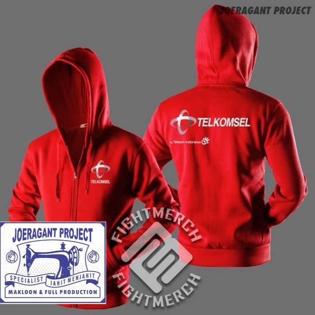 TELKOMSEL HOODIE JACKET MANY ZIPPER MODELS TELKOM INDONESIA BUMN ...