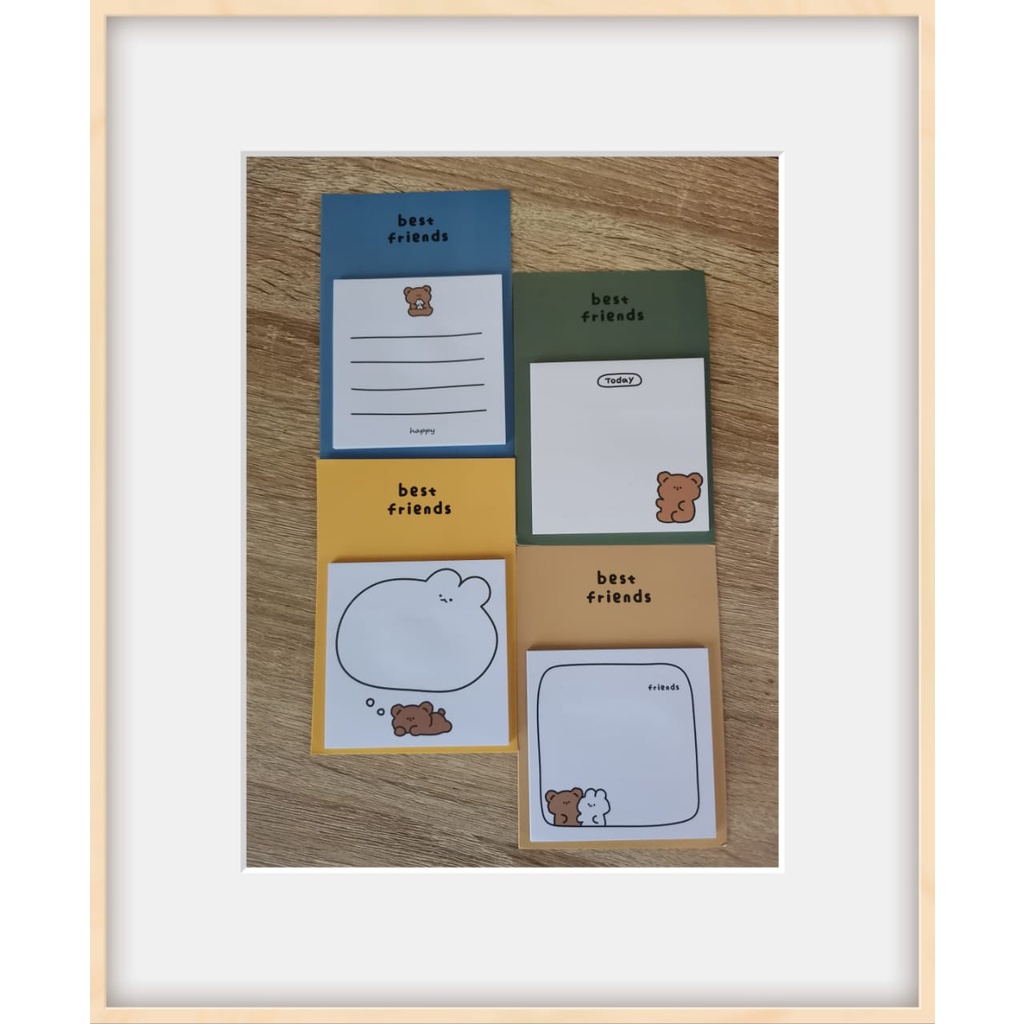 Little Bear Cute Cartoon Memo Pad Label & Sticky Note Paper , Memo Pad Label / 小熊可爱便利贴 & 备忘录纸条 ...