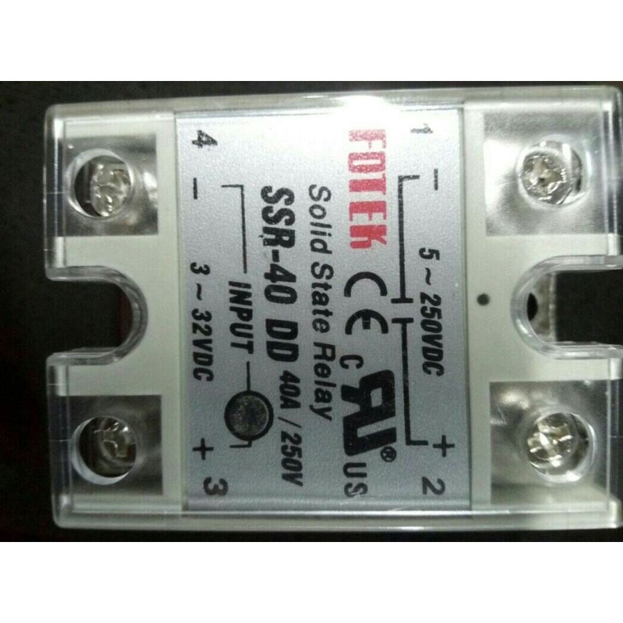 Ssr 40DD DC Control DC 40A SSR Solid State Relay 3-32 Vdc To 5-250 Vdc ...