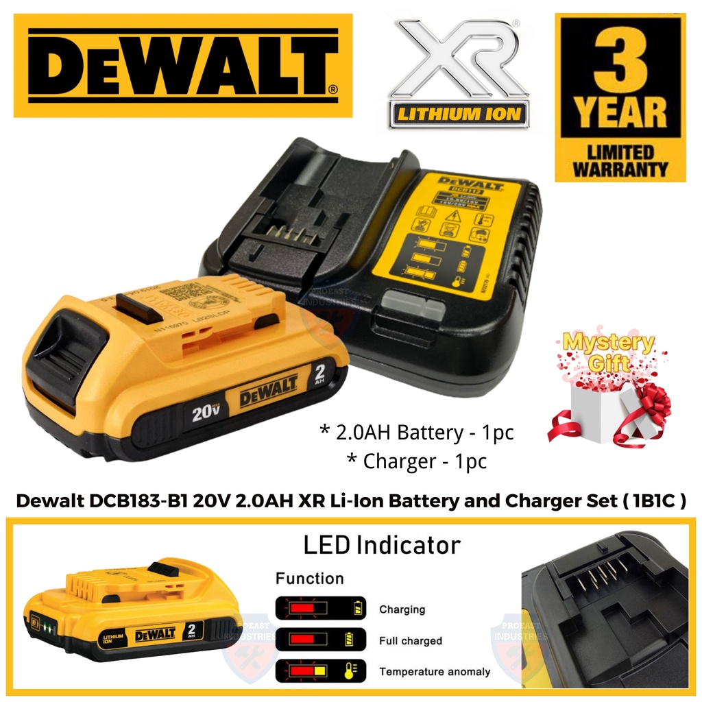 Dewalt DCB183-BI 20V XR Li-Ion BATTERY (2.0AH) & DCB112-B1 10.8V-18V ...