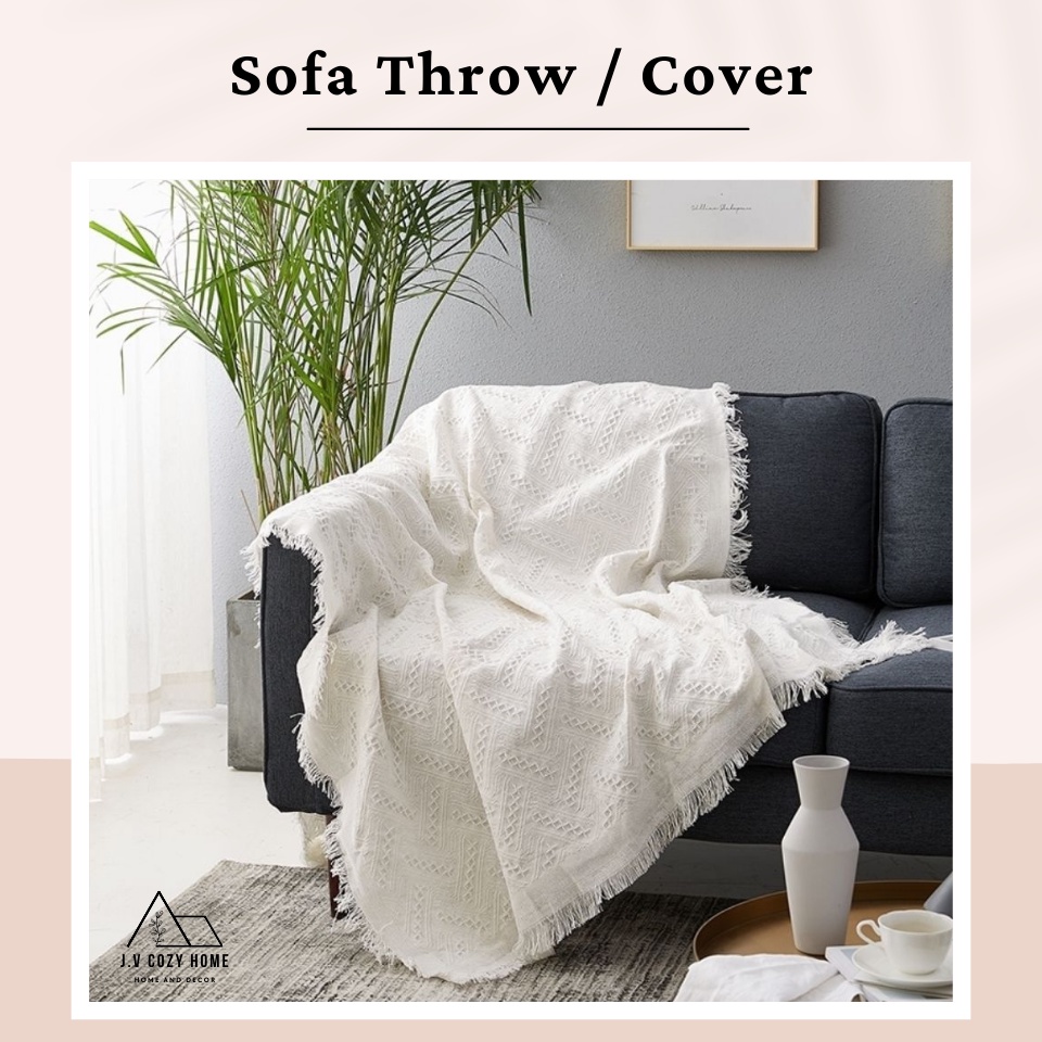 Nordic Scandinavian Cotton Sofa Cover Sofa Throw Blanket Sofa Towel 1/2 ...
