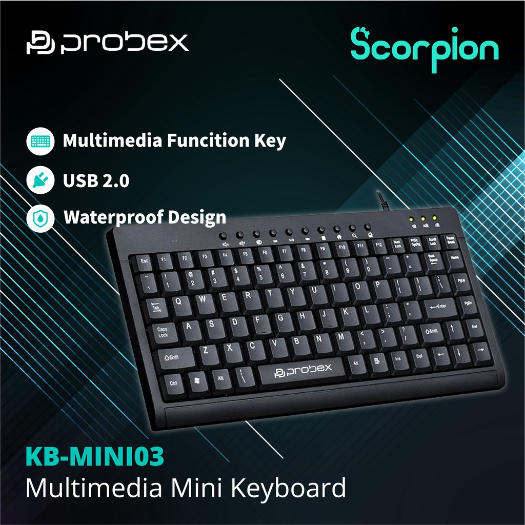 Probex KB-MINI03 Multimedia Mini Keyboard | Shopee Malaysia