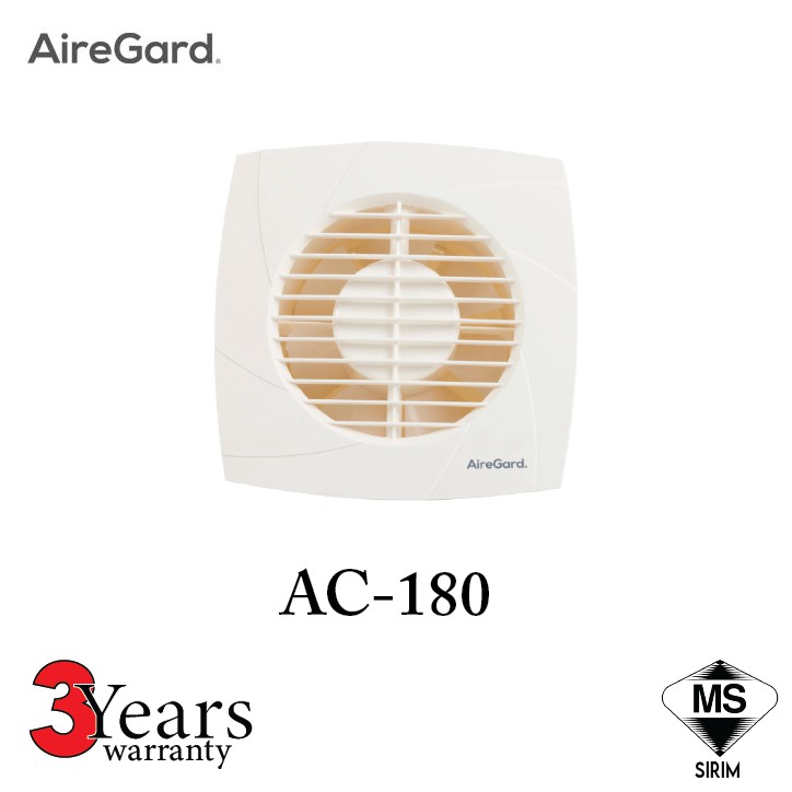 Airegard AC-180 - 6" Exhaust Fan Ventilator [Compact Series] Wall ...