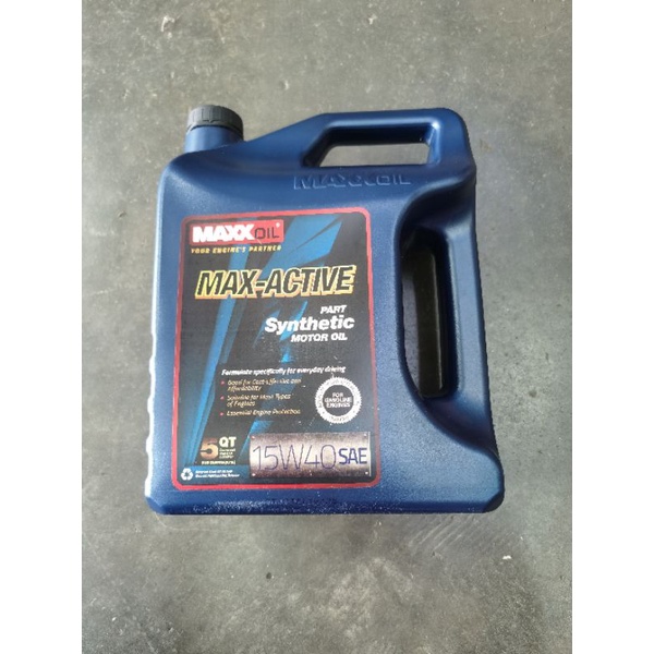 Maxxoil Max-Active Part Synthetic Car Engine Oil 15w-40 Sae 5QT - 4.732 ...