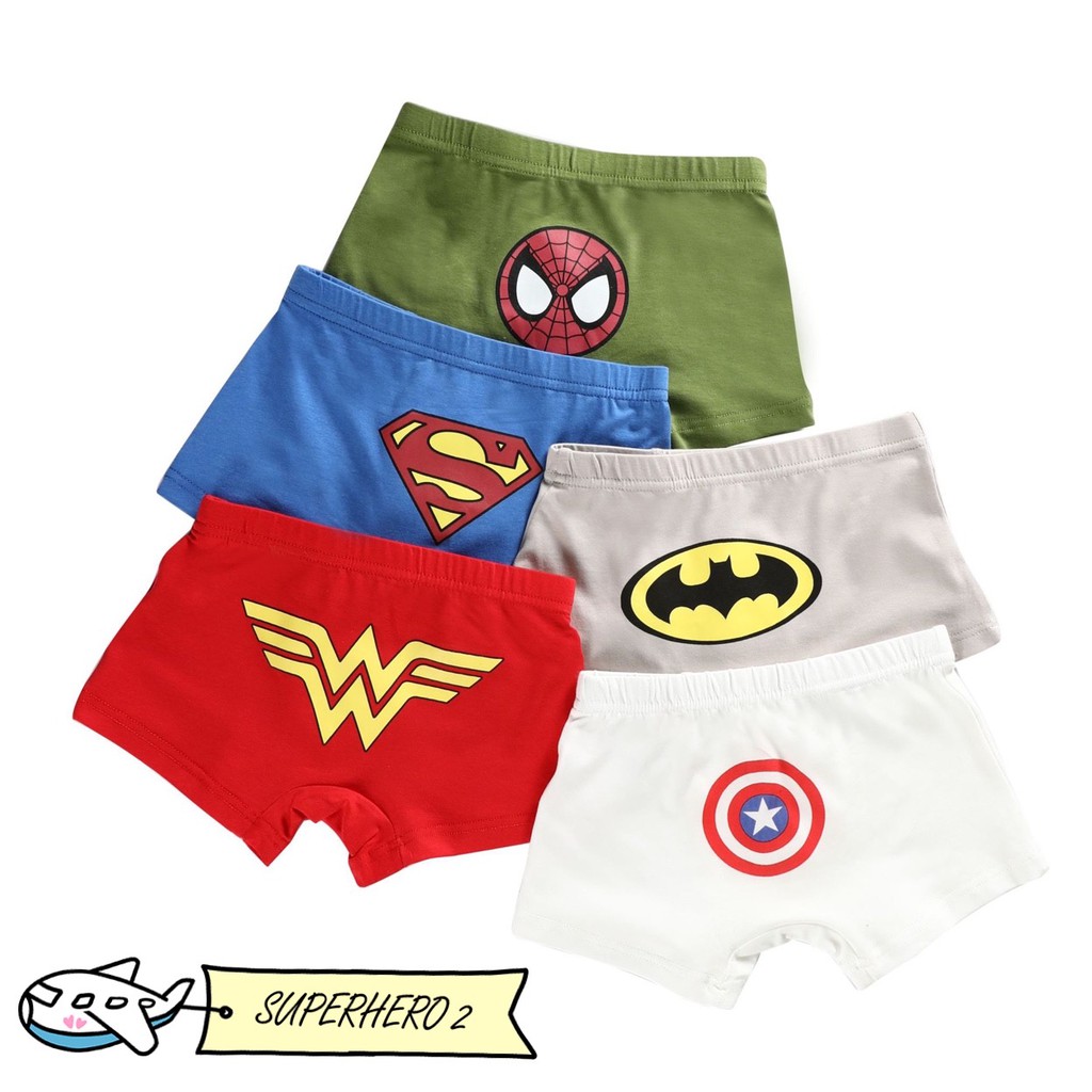 5PCS 🔥GOOD QUALITY🔥Cotton BOYS Underwear Cartoon SuperHero Breathable ...
