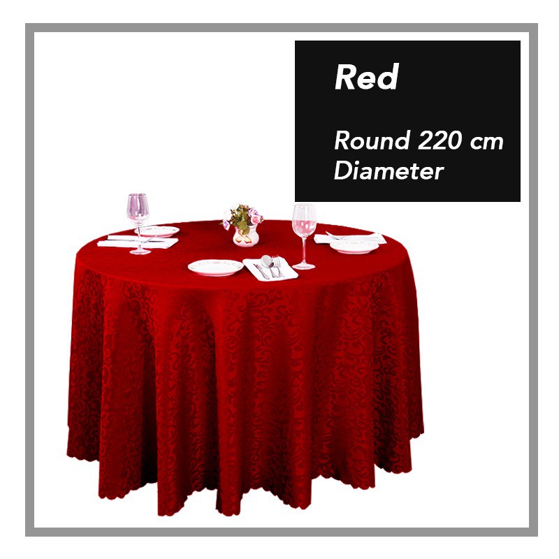 ACEVE DREAM READY STOCK 2.2M Round Damask Pattern Table Cloth Cover ...