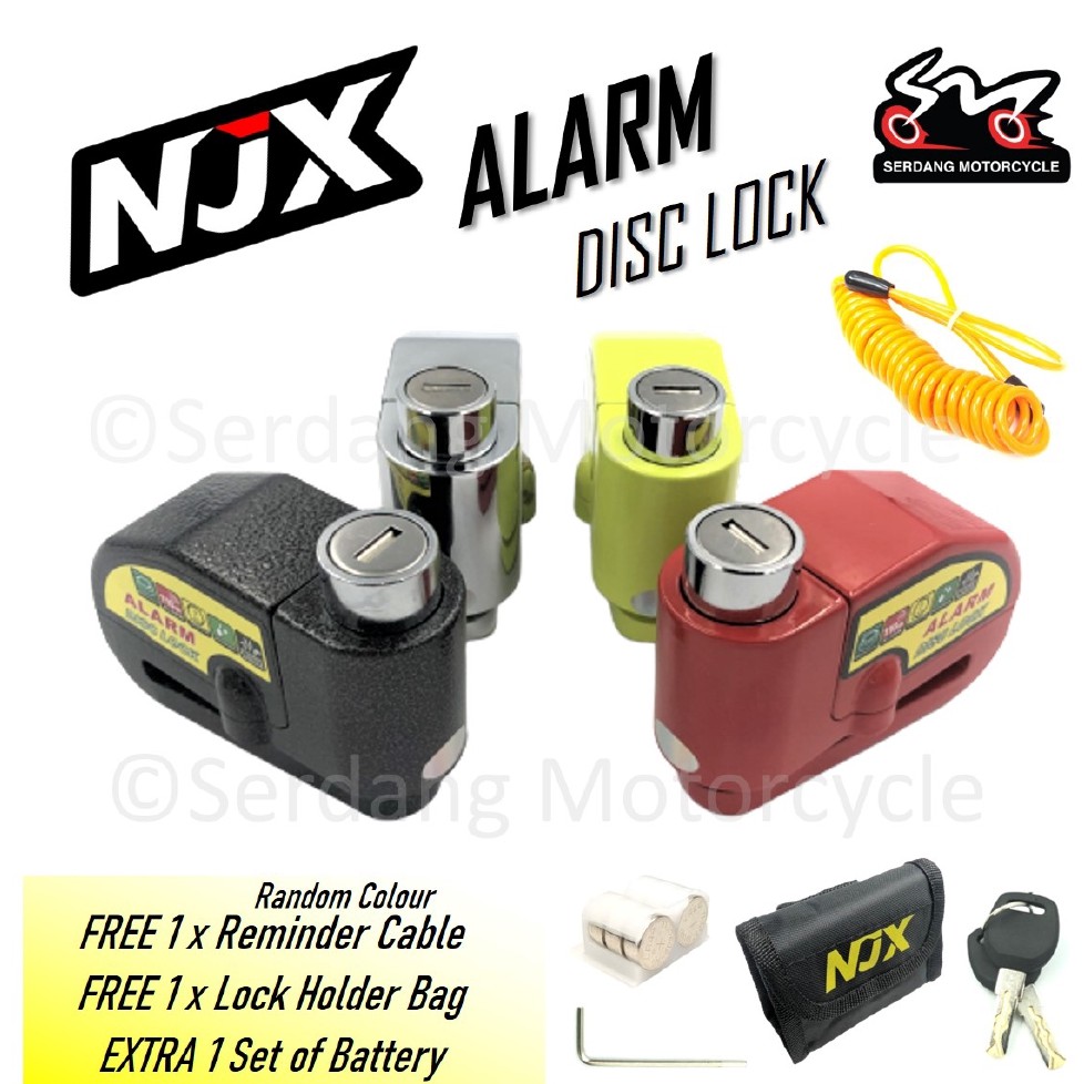 NJX Alarm Disc Lock Kunci Cakera Brek Motosikal Anti Curi Penggera ...