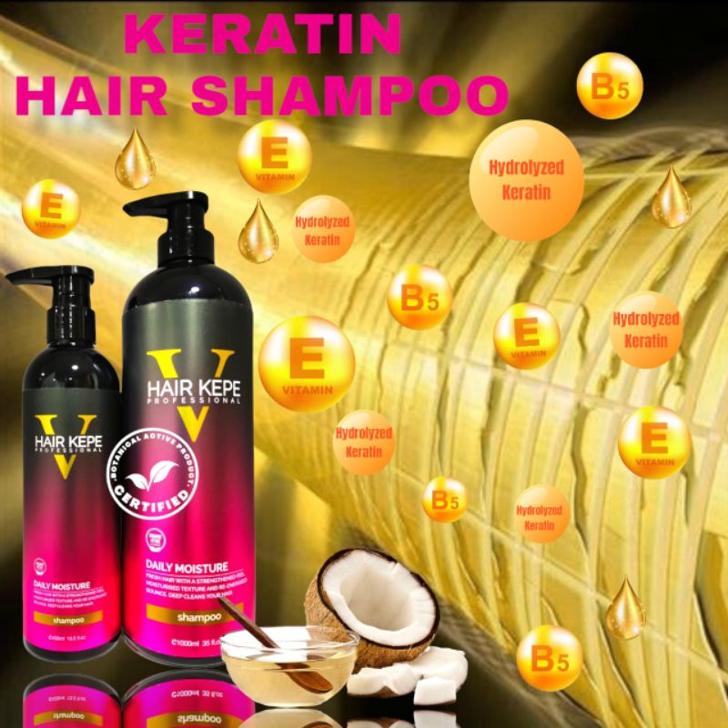 Hair Kepe V [HALAL] Keratin Shampoo Daily Moisture(Hydrolyzed Keratin ...