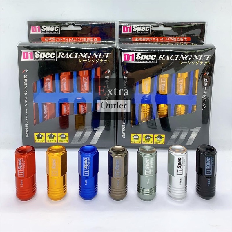 D1 SPEC Racing Alloy Aluminum Sport Rim Wheel Nut ( M12x1.5MM / 1.25MM ...