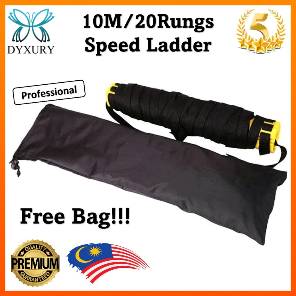 (Free Bag) Premium Ladder Training Agility Ladders Football Cones Speed ...