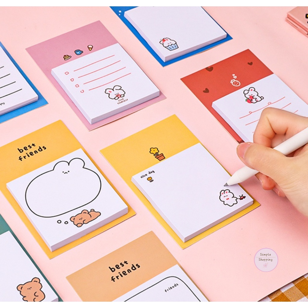 Nota Lekat Kartun Korea / Korean Cartoon Sticky Notes Student Guestbook ...