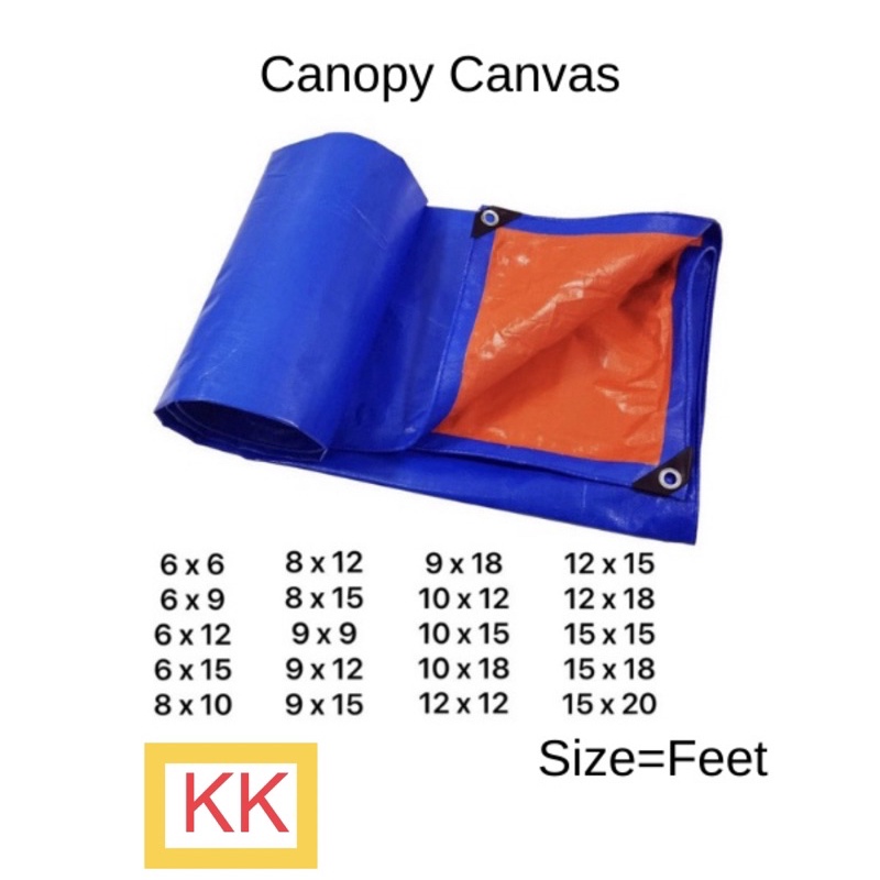 KK Canvas Canopy 6ft 8ft 9ft 10ft 12ft Kaki Blue Orange Kanvas Khemah ...