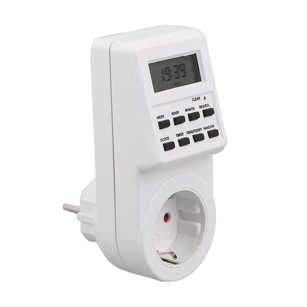 Plug-in Programmable Timer Switch Socket with Clock Summer Time Multi Function US Plug (Eu ...