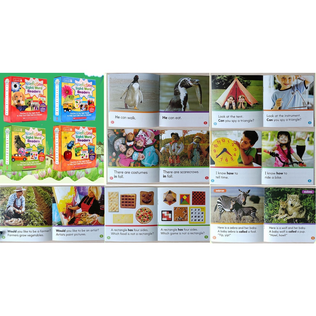 Scholastic Nonfiction Sight Word Readers Pack ~ Levels ABCD | Shopee ...