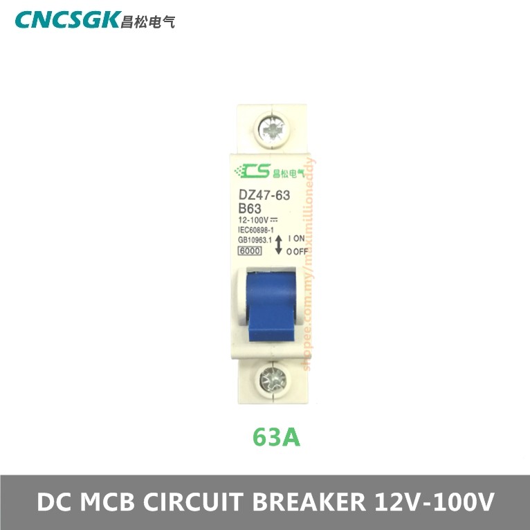DC MCB 1Pole Circuit Breaker For Solar System Battery 12V 24V 48V 72V ...
