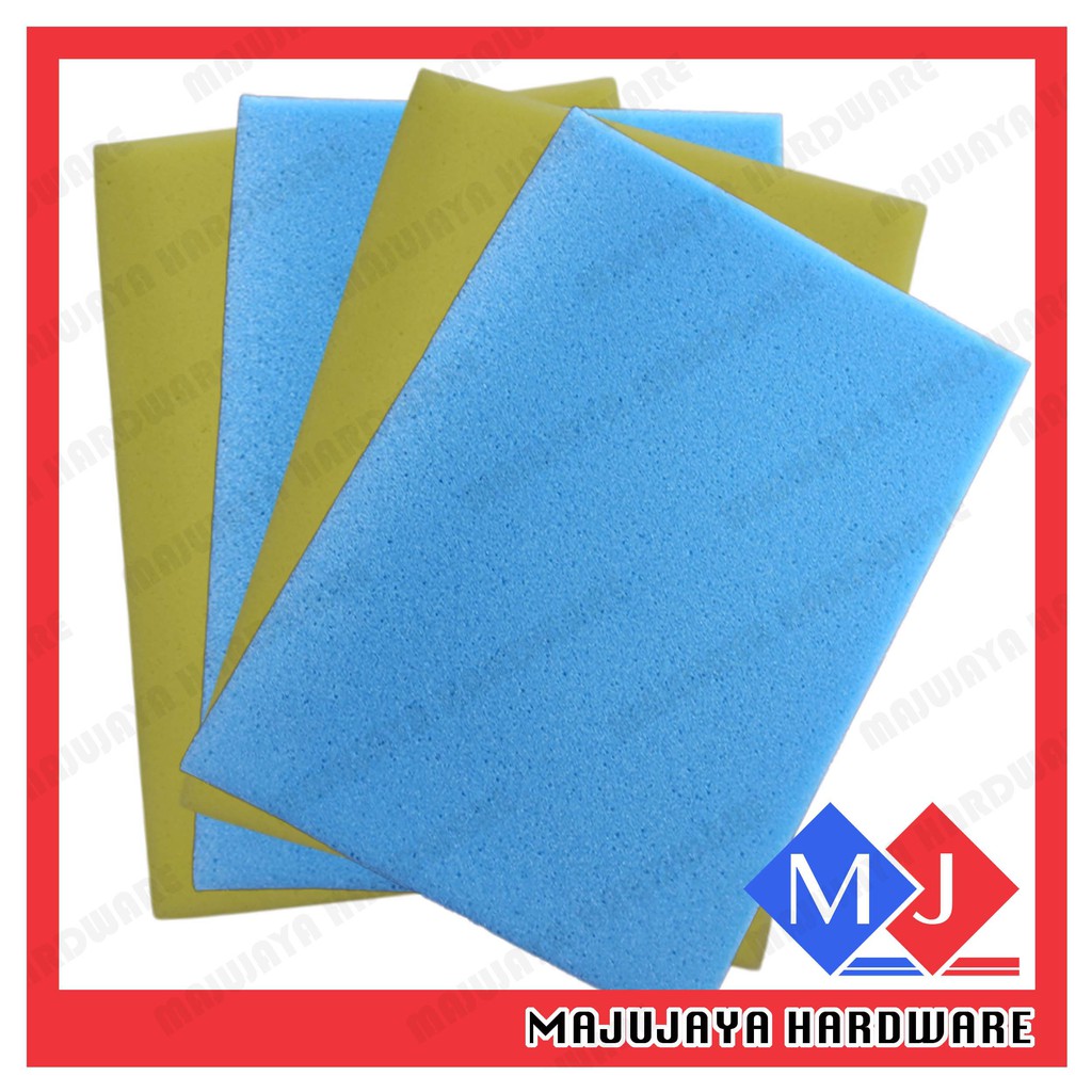 37cm X 53cm X 2.5cm BIG Sponge Warna Biru Warna Kuning / Sponge Cuci ...
