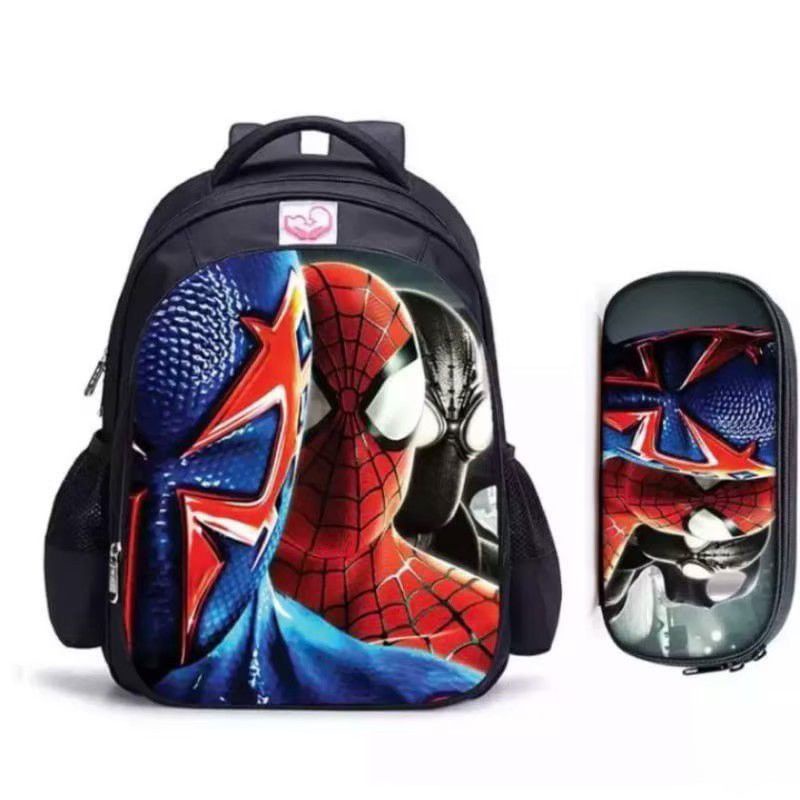 Superhero Men's Backpack free pouch | Shopee Malaysia