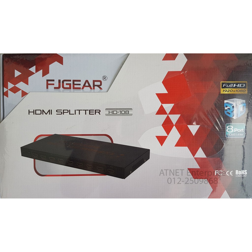 FJGEAR HD-108 HDMI 8 PORT SPLITTER | Shopee Malaysia