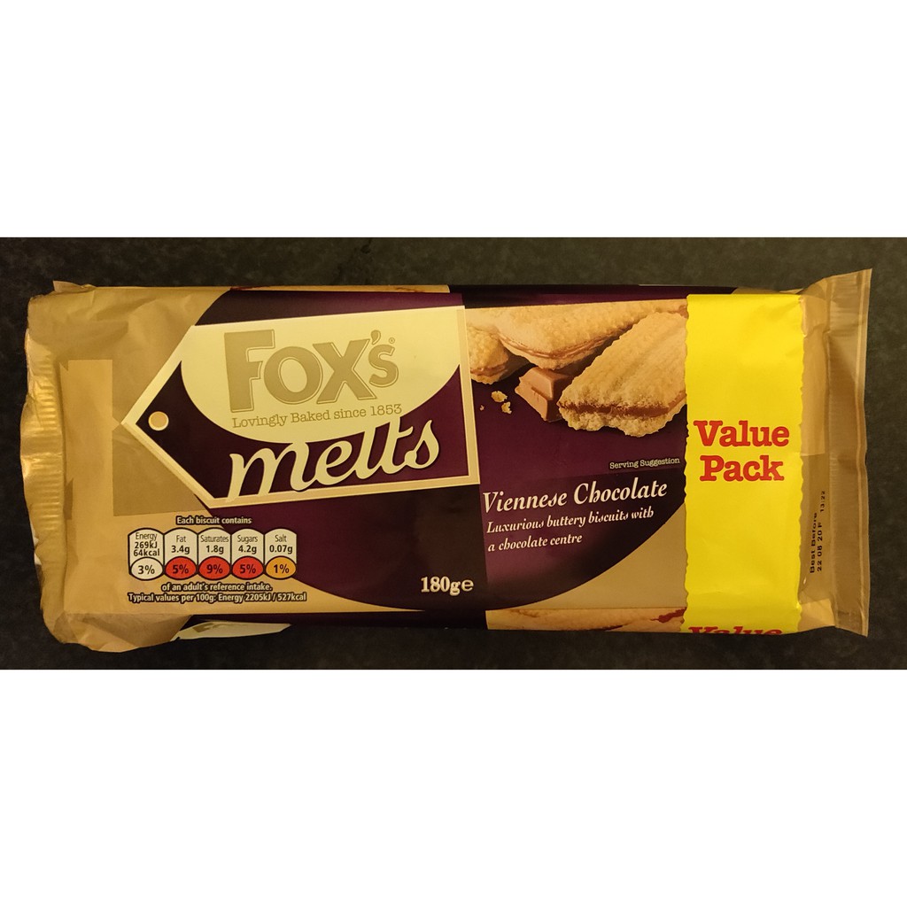 Fox's Melts Viennese Chocolate 180 Gram Value Pack From UK Best Before ...