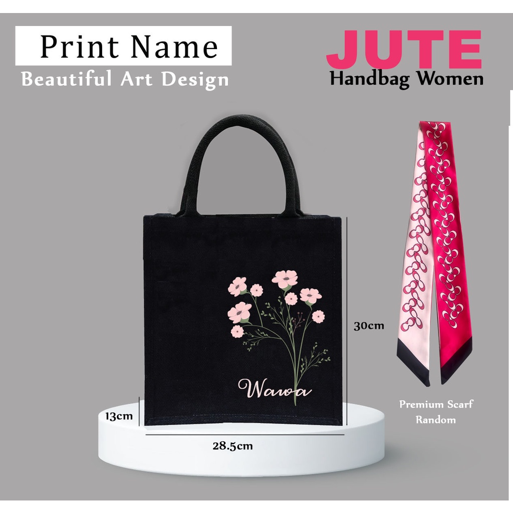 Bag Print Name FREE Scarf Custom Tote Bag Name Best Birthday Gift Viral ...