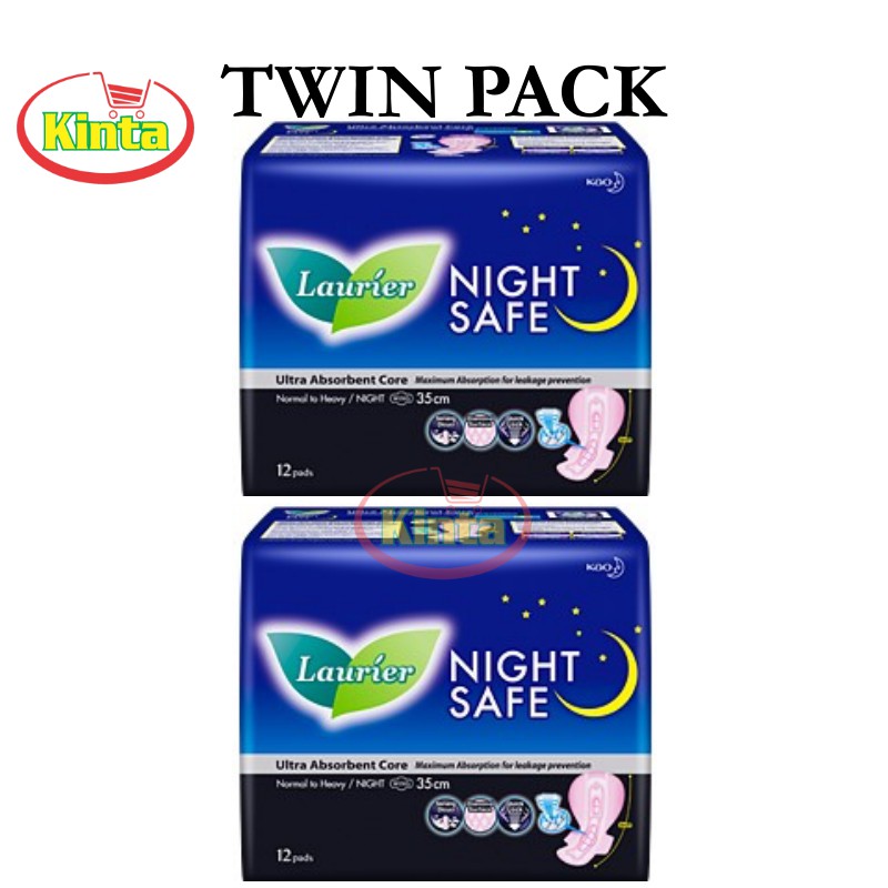 Laurier Night Safe Wing 2x12's(35cm) | Shopee Malaysia