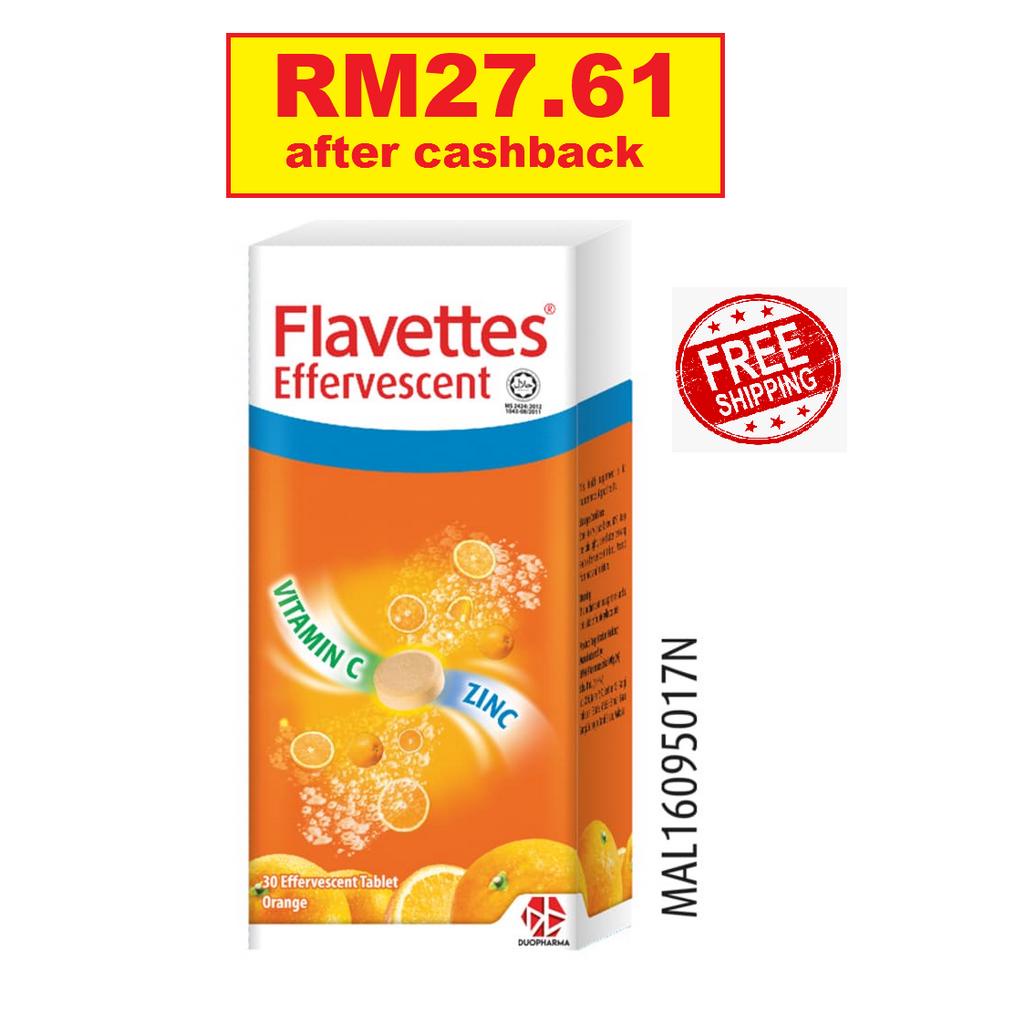 168[RM26.80 after cashback] Flavettes Effervescent Vitamin C + Zinc 30 ...
