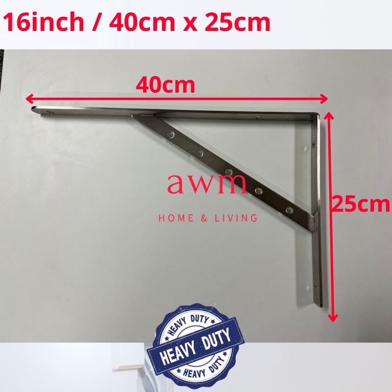 AWM Stainless Steel 304 Heavy Duty L Bracket thickness 4mm DIY dinding ...