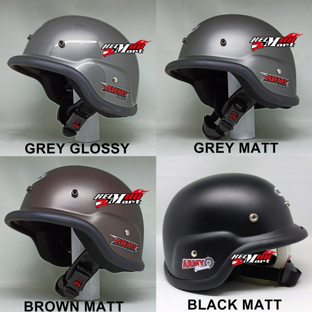 HBC Army Retro Classic Helmet Half Pilot Open Face Helmet | Shopee Malaysia