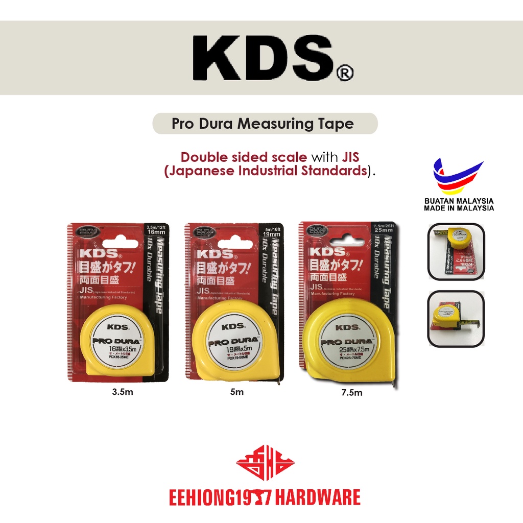 KDS Pro Dura 7.5m Measuring Tape Double Scale Measuring Tape KDS 7.5m ...
