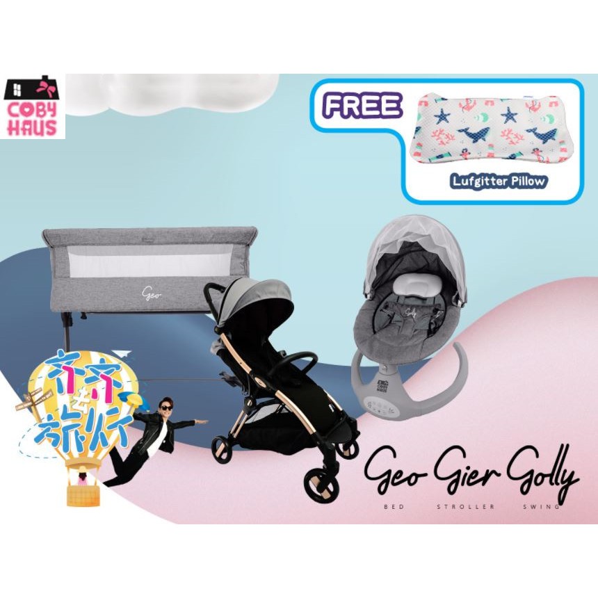 Coby 3in1 Baby Gear GGG Gier/Geo/Golly Auto Fold Stroller, Baby Cot ...