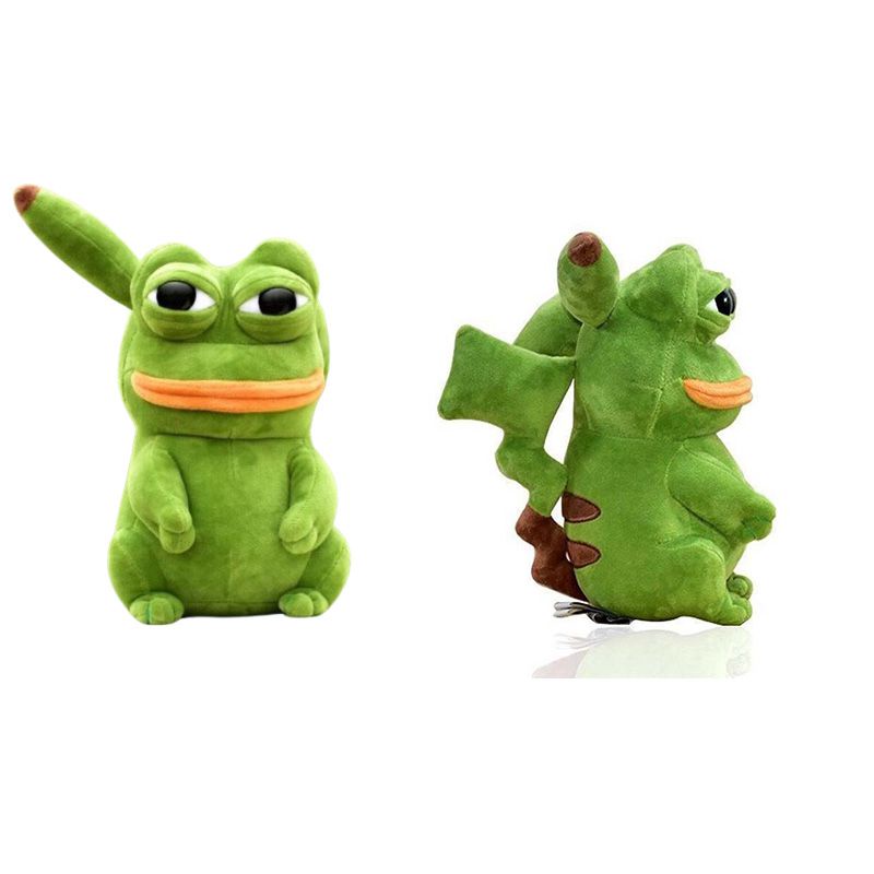 Fun And Whimsical Pokemon Pikachu Pepe The Frog Sad Kawaii Stuffed ...