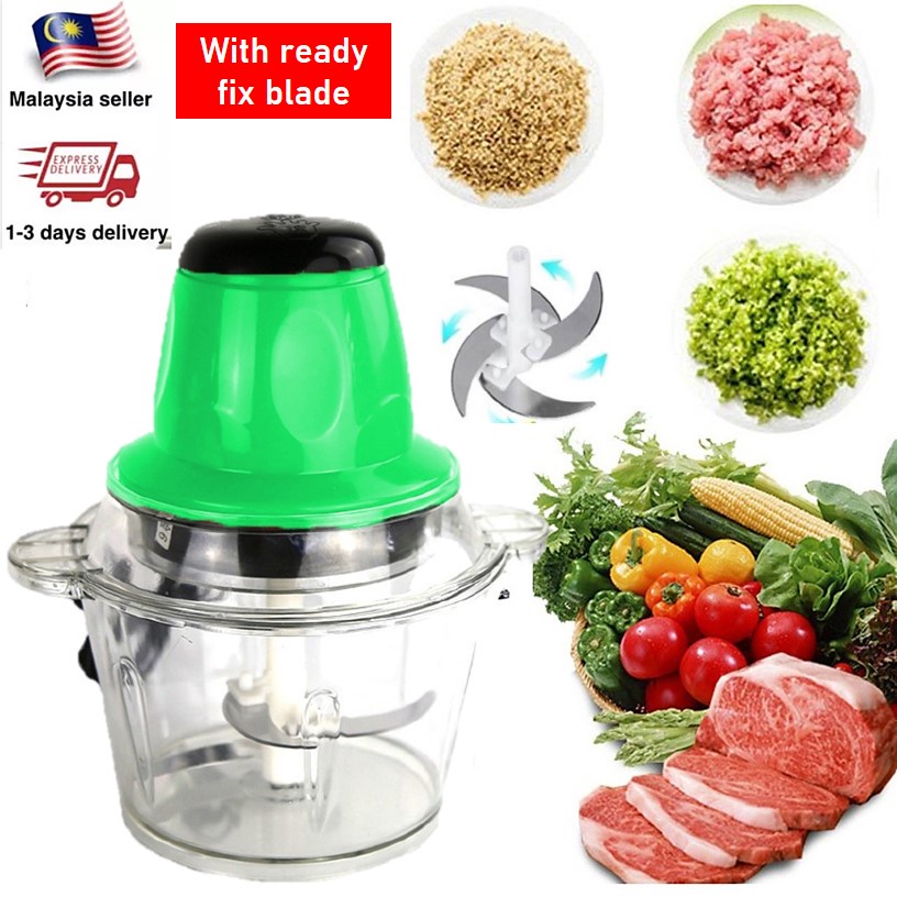 [2 PIN MALAYSIA PLUG] 2L Stainless Electrical Blender Mix Food Meat ...