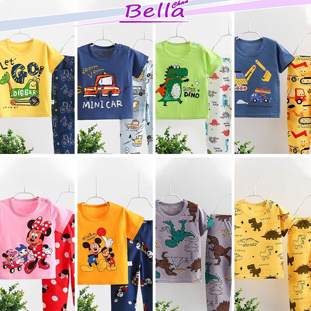 TOMOKO Baju Tidur Kanak Lelaki Set Short Sleeve Long Pant Sleepwear ...