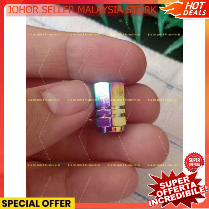 Sport Rim Cap Rainbow Colour Air Tayar Valve Tire Bullet Cover Penutup ...